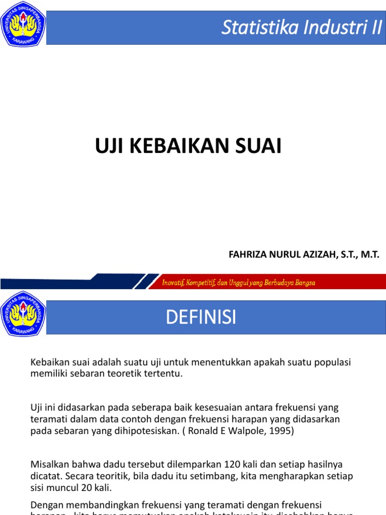 SI2 - Uji Kebaikan Suai PDF | PDF