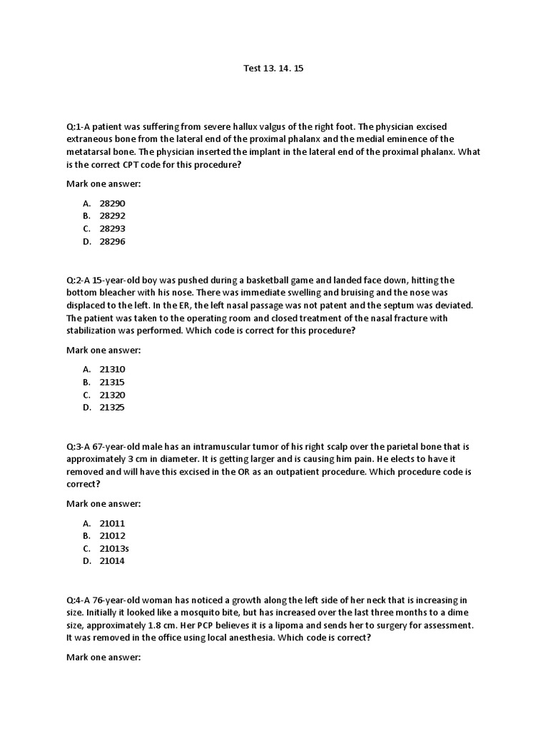 Test 13 | PDF | Surgery | Musculoskeletal System