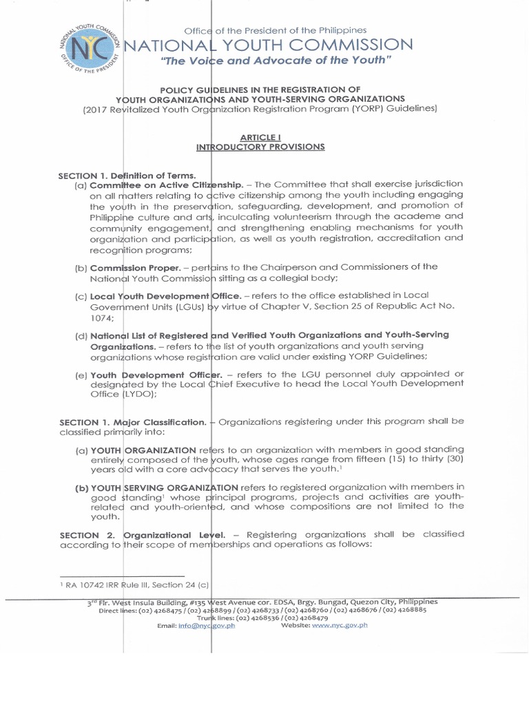 Revitalized YORP Guidelines 2017 PDF | PDF