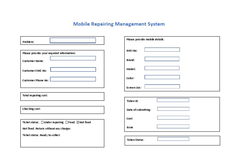 Mobile Repairing Management System | PDF