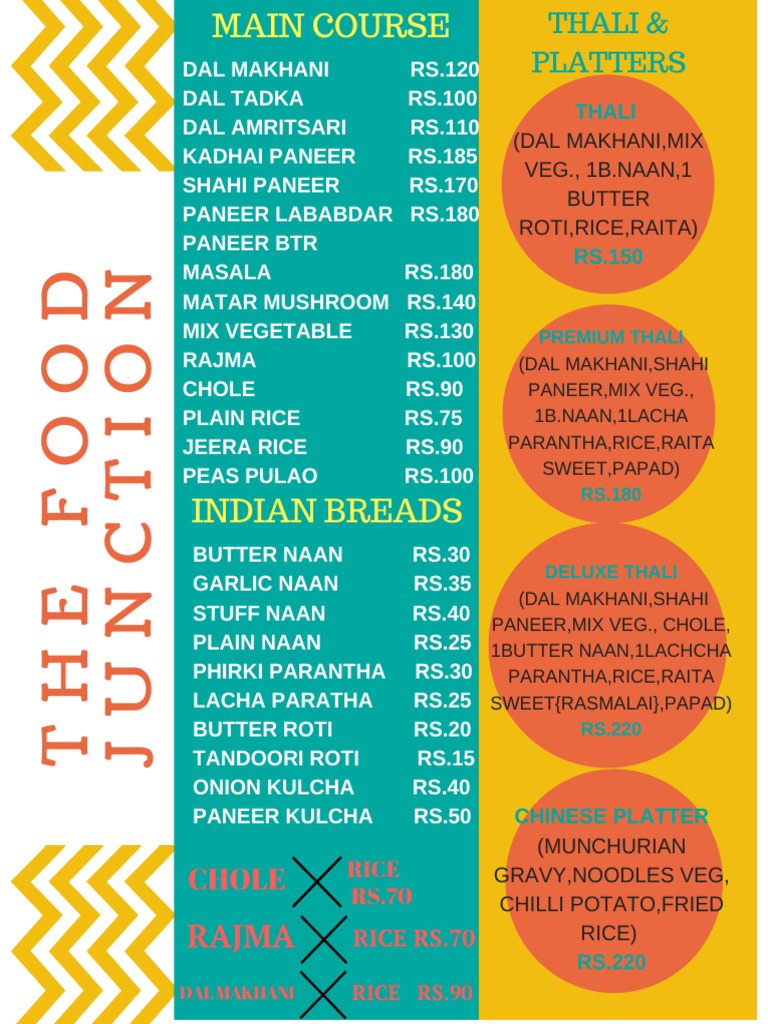 The Food Junction Menu Prices | PDF | South Asian Cuisine | Curry