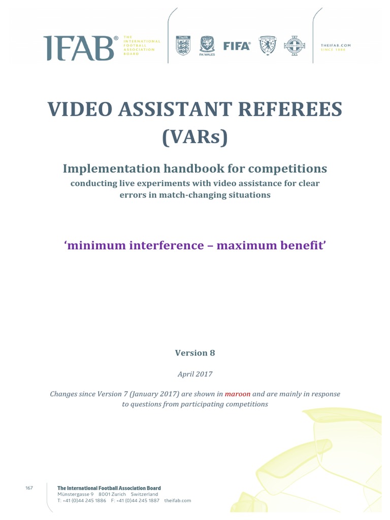 Var Handbook v8 - Final PDF | PDF | Referee | Athletic Sports