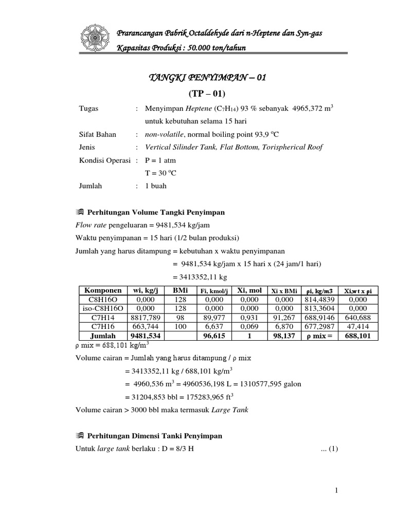 Tangki Penyimpan | PDF