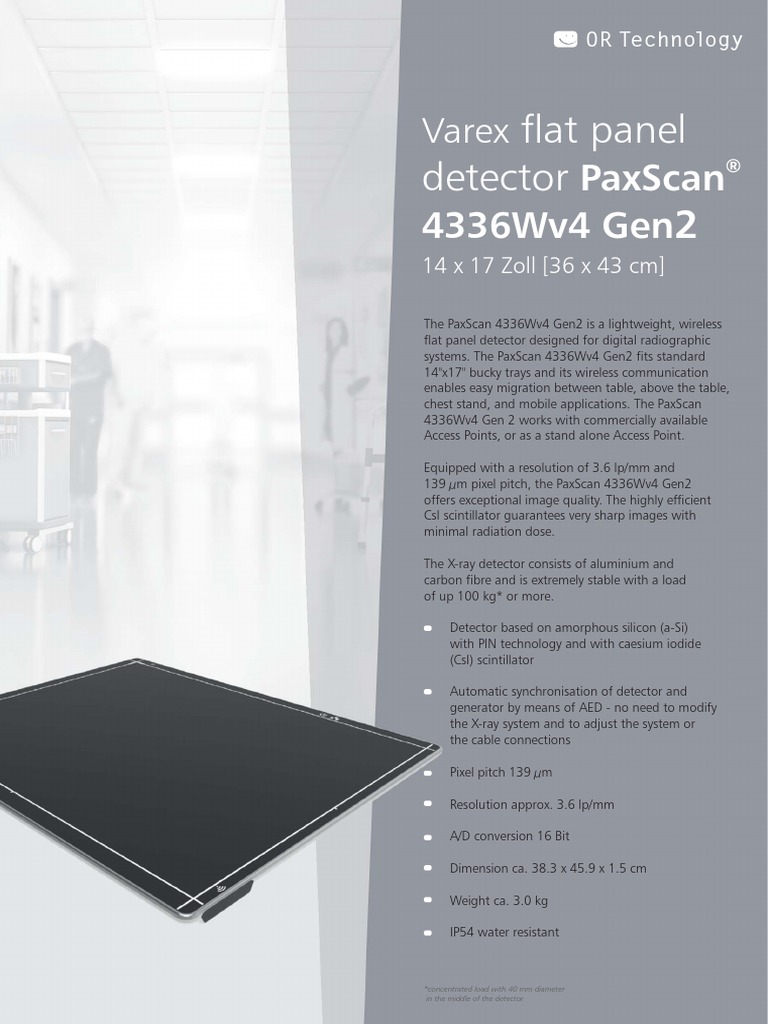 Portable Information Varex PaxScan 4336Wv4 Gen 2 - EN PDF | PDF | Imaging | Chemistry