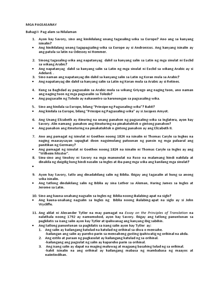 Activity 2 Pagsasalin | PDF