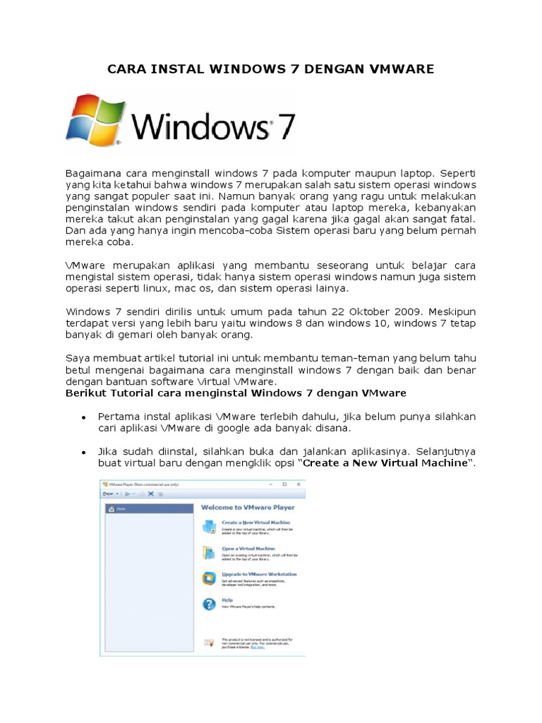 Panduan Instalasi Windows 7 di VMware | PDF | Karier & Perkembangan ...