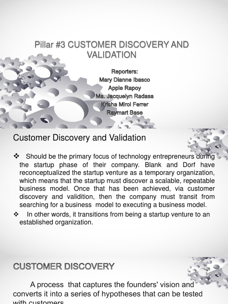 Customer Discovery and Validation | PDF | Startup Company | Small ...