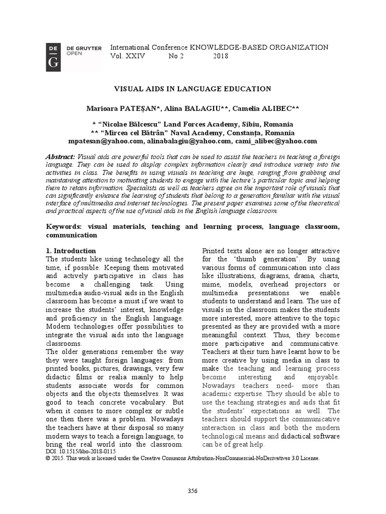 Visual Aids in Language Education | PDF | Teachers | Reading Comprehension