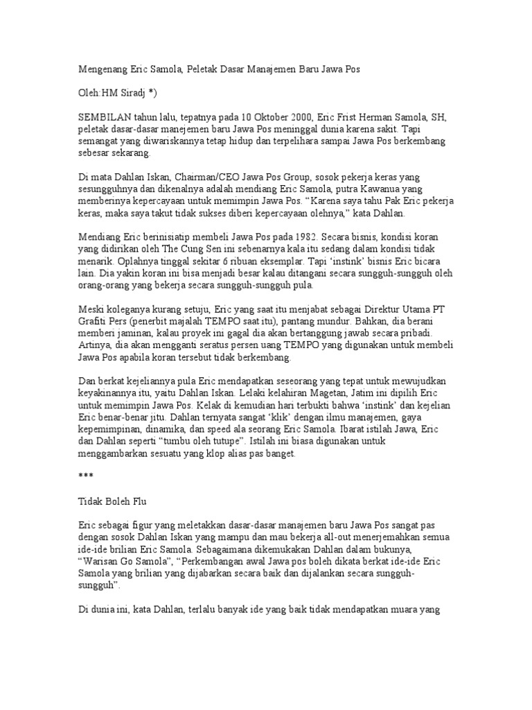 Mengenang Eric Samola | PDF