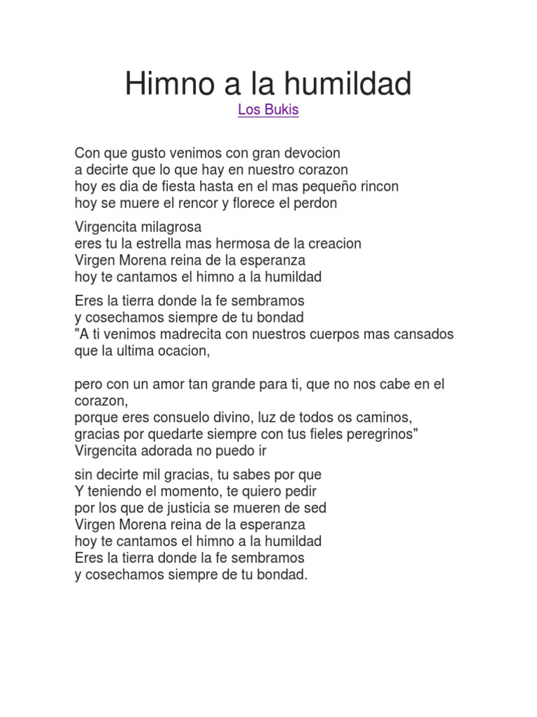 Himno A La Humildad | PDF