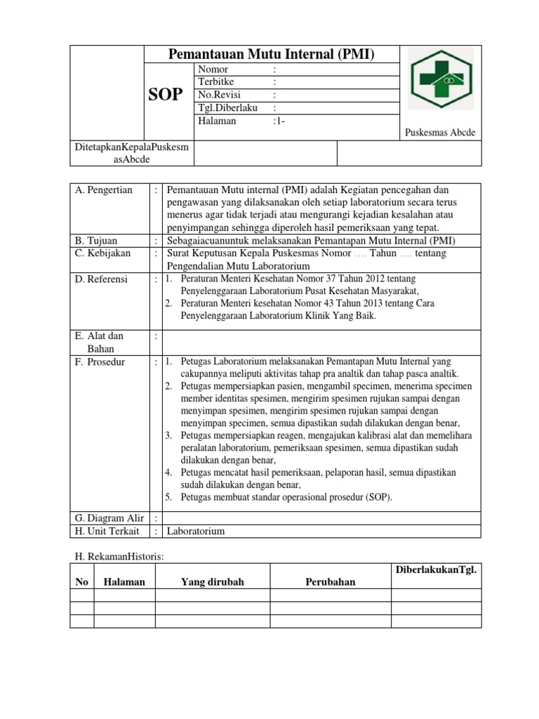 8.1.7.1 SOP Pemantapan Mutu Internal (PMI) | PDF