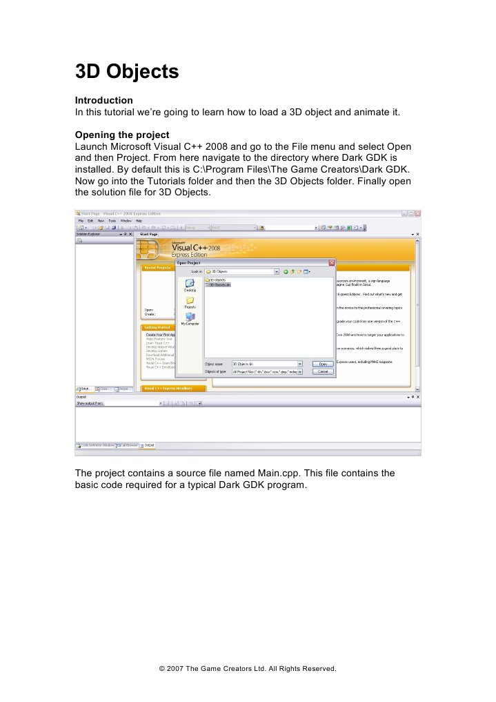 3D Objects: © 2007 The Game Creators Ltd. All Rights Reserved | PDF
