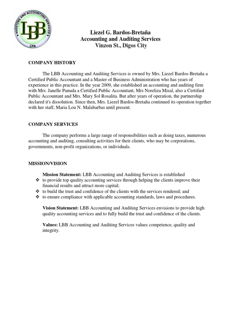 Company Profile LBB Accounting | PDF