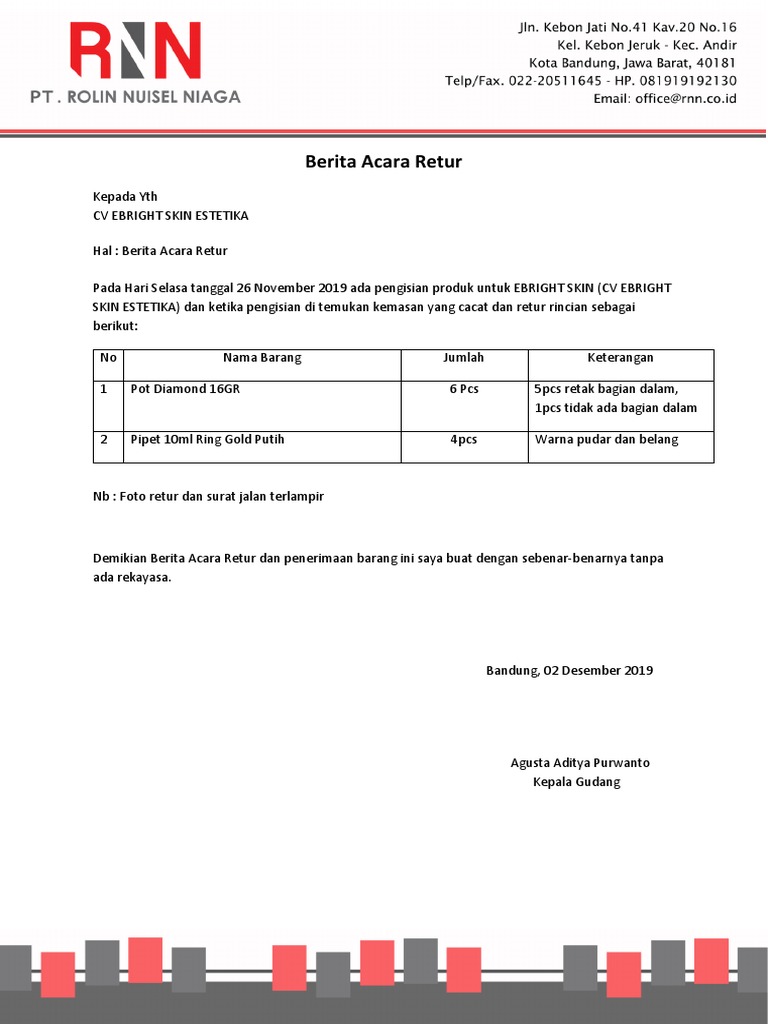 Berita Acara Retur | PDF