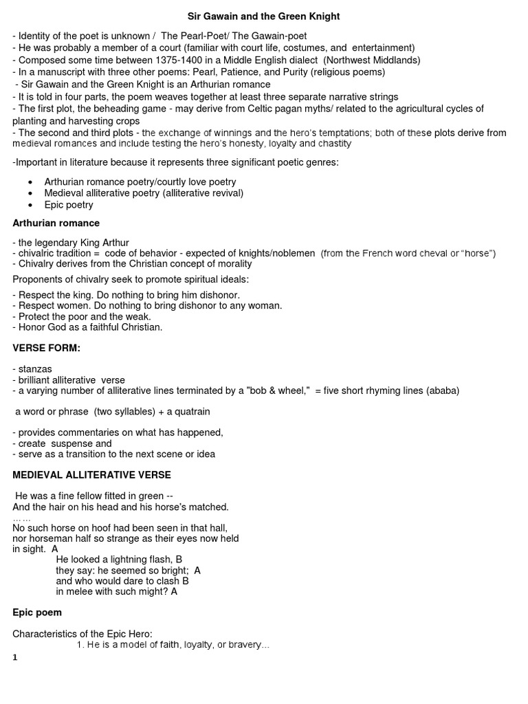 Sir Gawain and The Green Knight | PDF | Green Knight | Chivalry