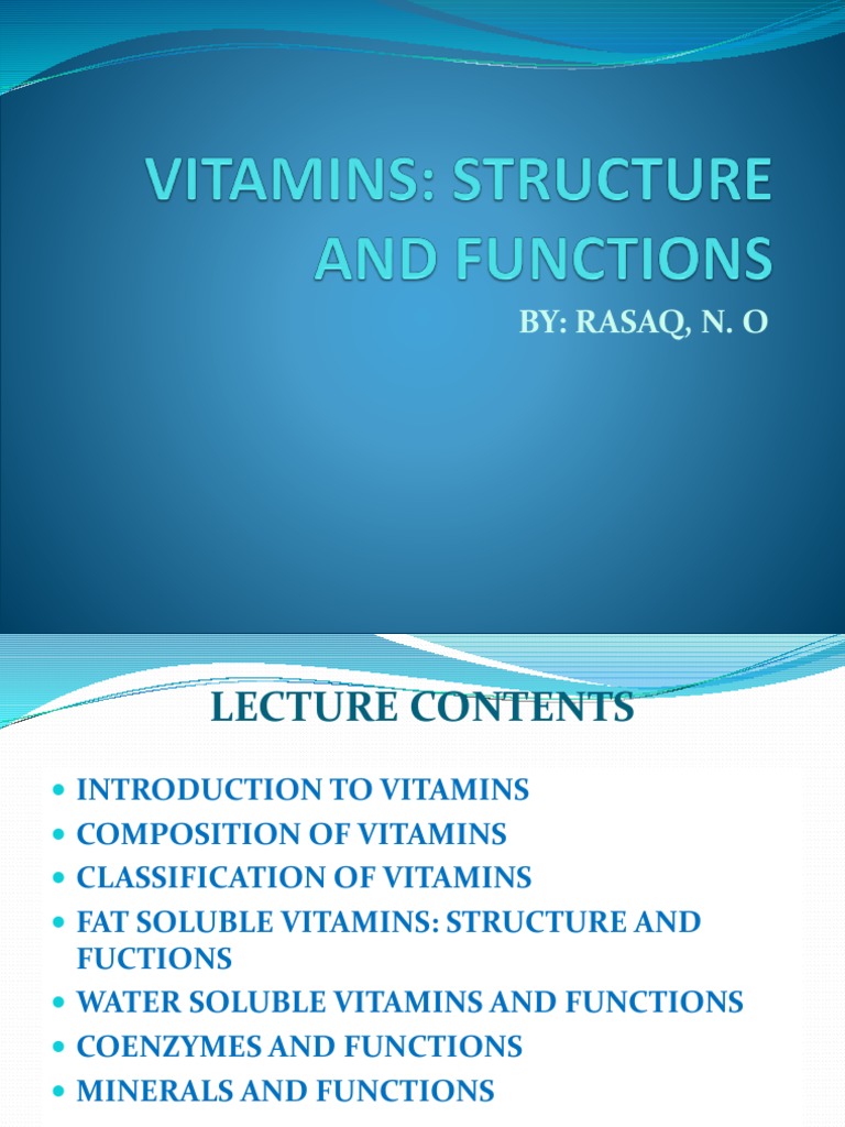 Vitamins | PDF | Cofactor (Biochemistry) | Vitamin