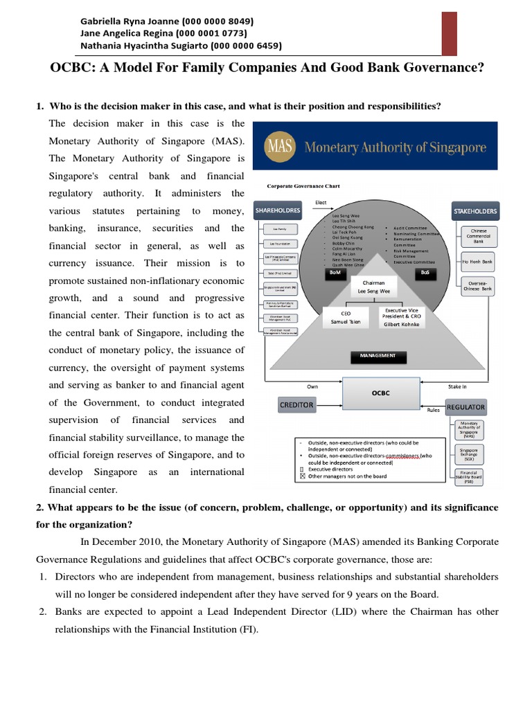 OCBC's Governance Changes in Response to MAS Regulations | PDF | Board ...