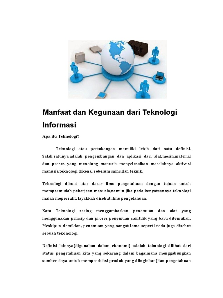 Manfaat Dan Kegunaan Dari Teknologi Informasi | PDF