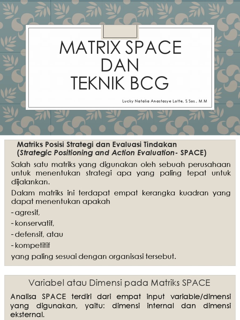 Analisis Matriks SPACE untuk Strategi Perusahaan | PDF | Bisnis ...