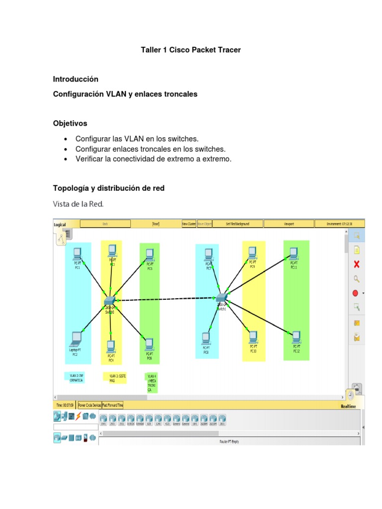 Taller 1 Cisco Packet Tracer | PDF | Estándares informáticos | Protocolos de comunicaciones