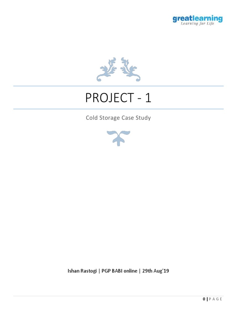 PROJECT-1 (Cold Storage Case Study) | PDF | Student's T Test | Data ...
