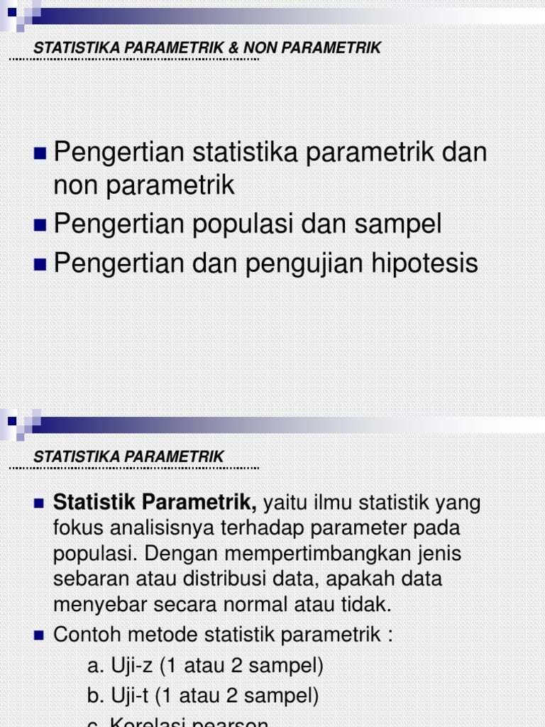 05 - Statistik Parametrik Dan Non Parametrik | PDF | Pengembangan Diri