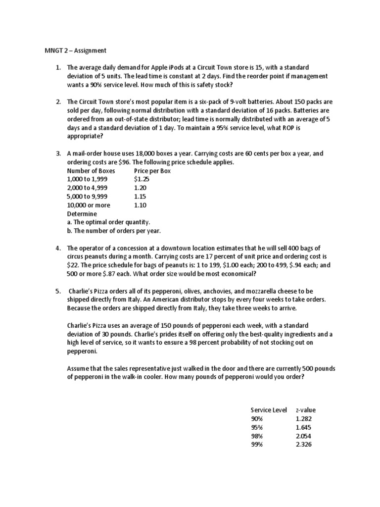 Assignment - Mngt2 - Inventory MNGT | PDF | Business | Economies