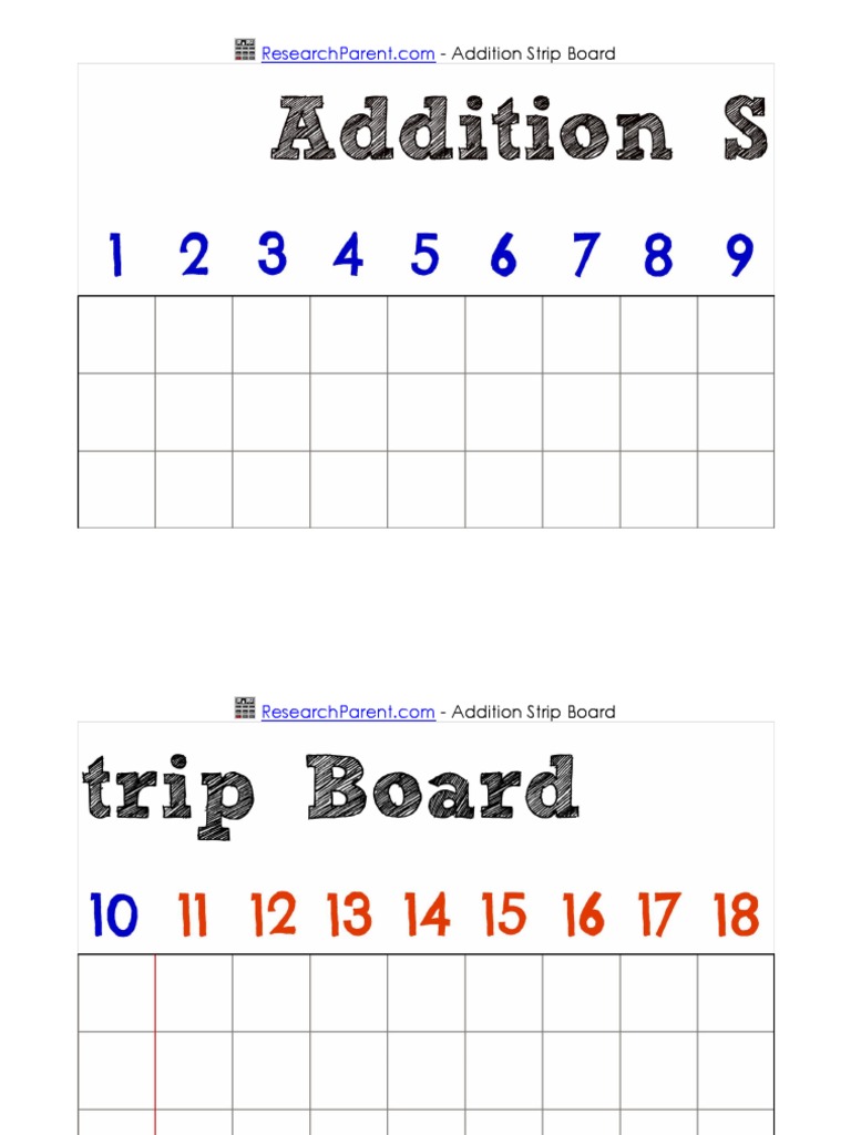Addition Strip Board Math Aid ResearchParent | PDF
