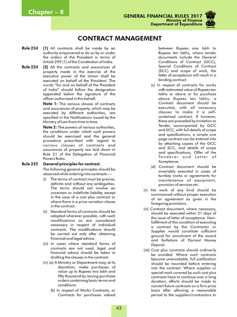 Contract Management Procedures and Price Variation Clauses | PDF ...