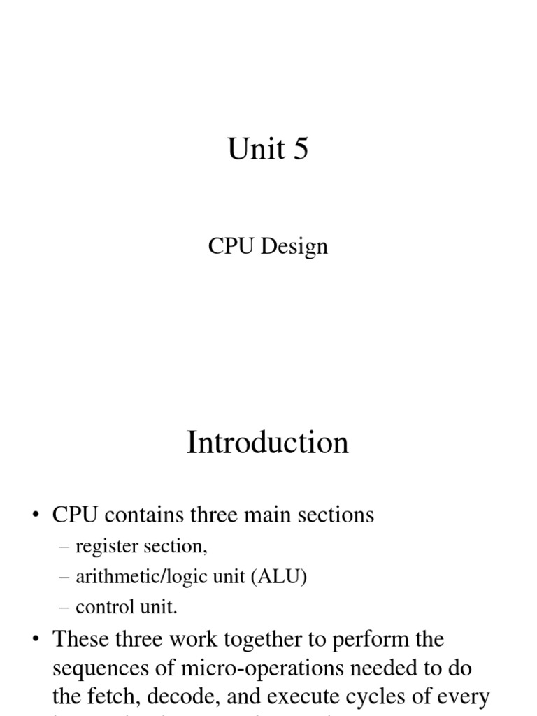 Unit 5a - CPU Design | PDF | Central Processing Unit | Office Equipment
