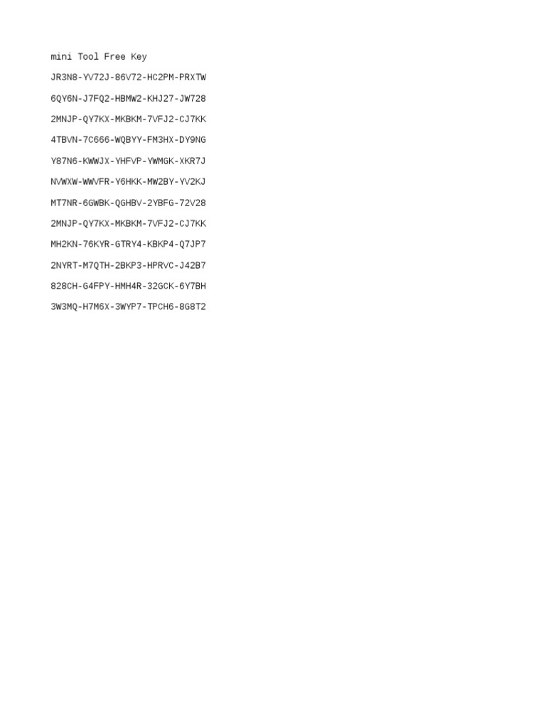 Mini Tool Free Key | PDF