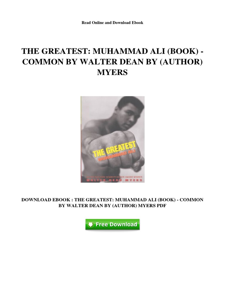 The Greatest Muhammad Ali Book Common by Walter Dean by Author Myers ...