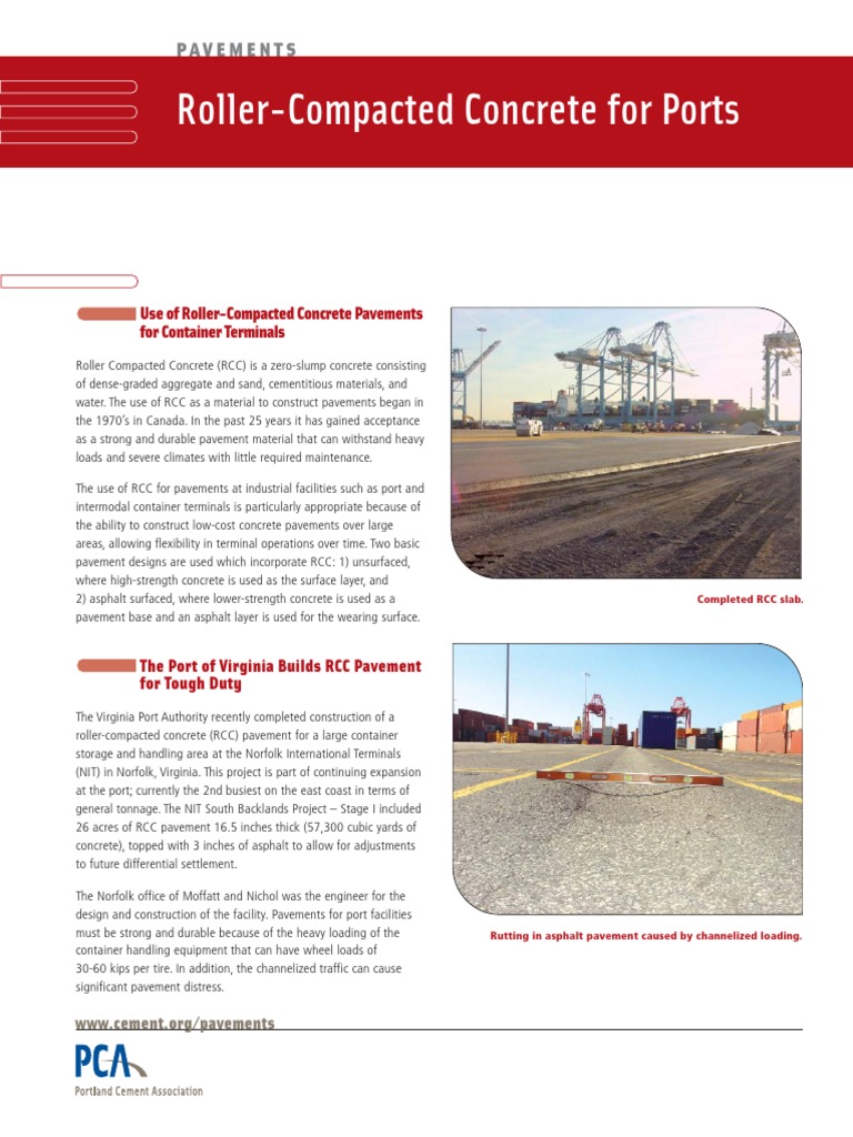 Roller-Compacted Concrete For Ports PDF | PDF | Road Surface | Concrete