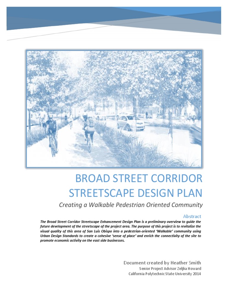 Broad Street Corridor Streetscape Design Plan PDF | PDF | Street ...