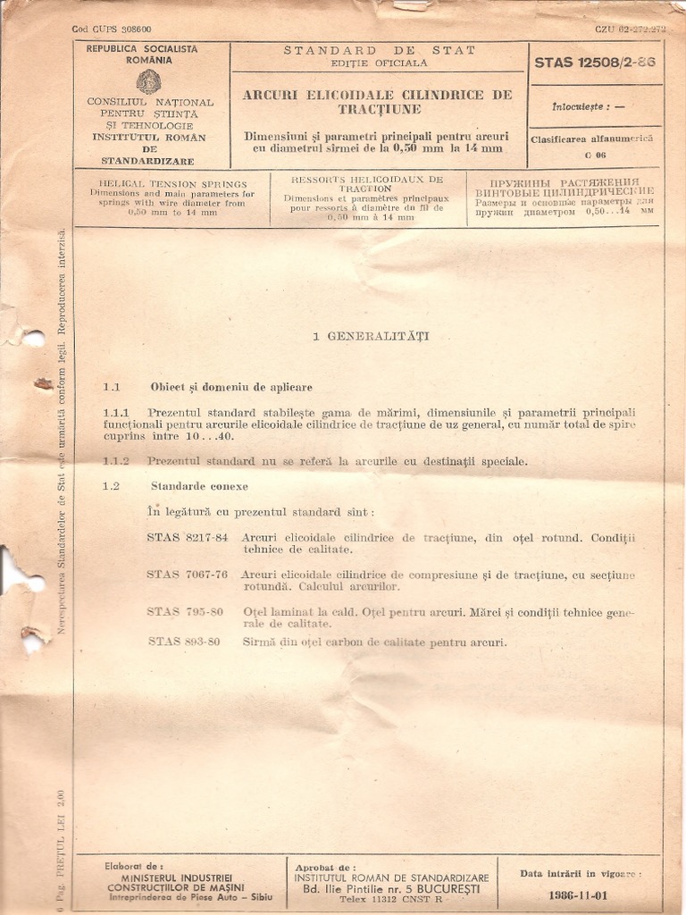 Arc Elicoidal de Tractiune PDF | PDF