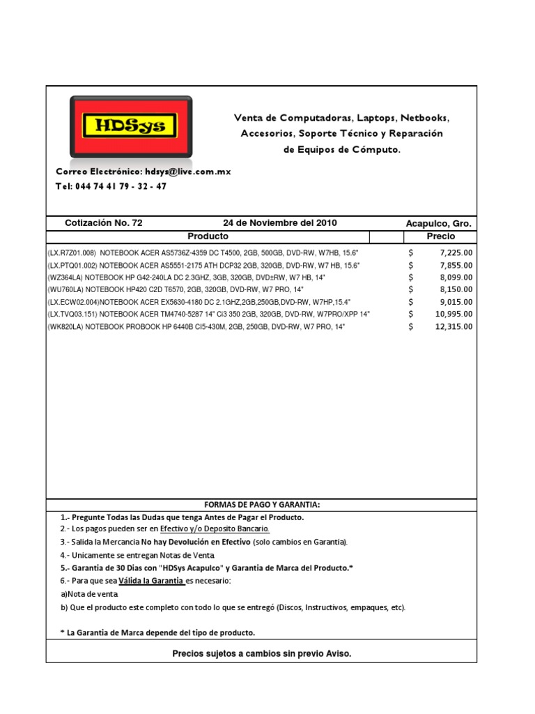 Cotiza Laptops | PDF