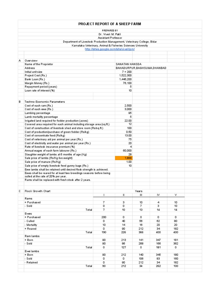 Sheep Farm Project Report - Project Report | PDF | Sheep | Livestock