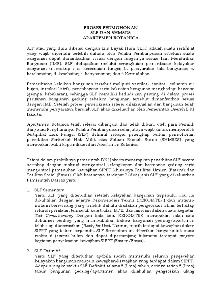 Penjelasan SLF Dan SHMSRS | PDF