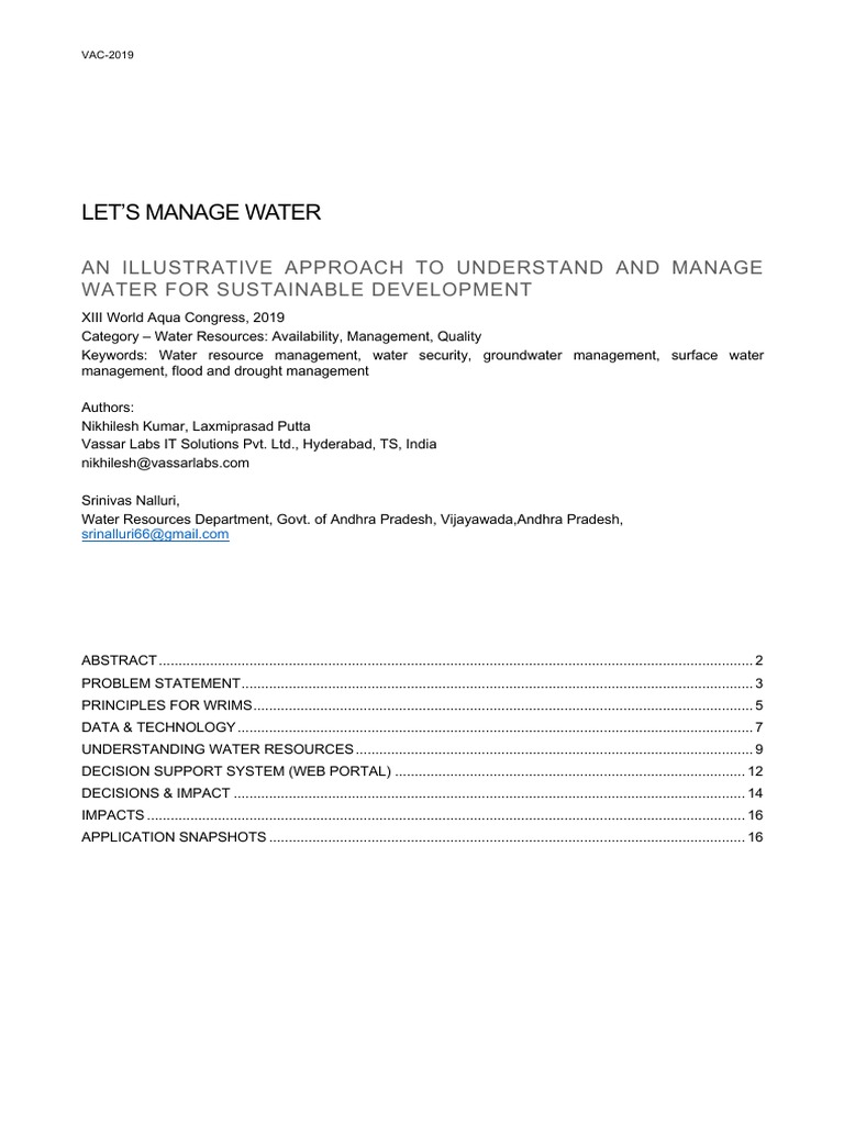 Vassar - WRIMS, An Integrated Approach | PDF | Water Resources | Hydrology
