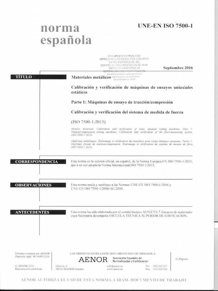 Une-En Iso 7500-1-2016 PDF | PDF