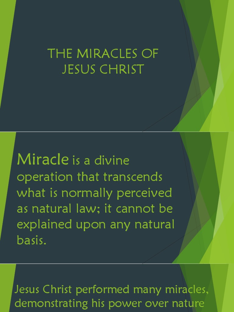 The Miracles of Jesus Christ | Download Free PDF | Miracle | Jesus