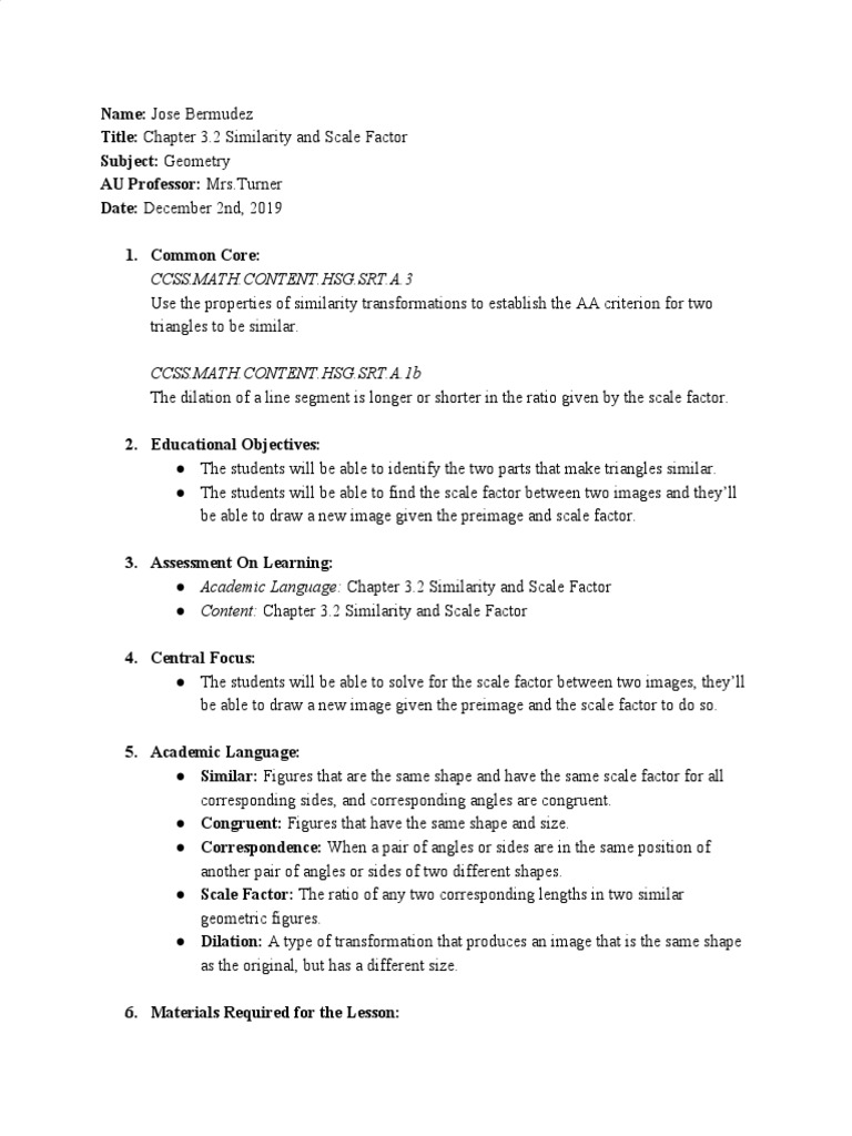 methods lesson plan 2-3 | Shape | Triangle