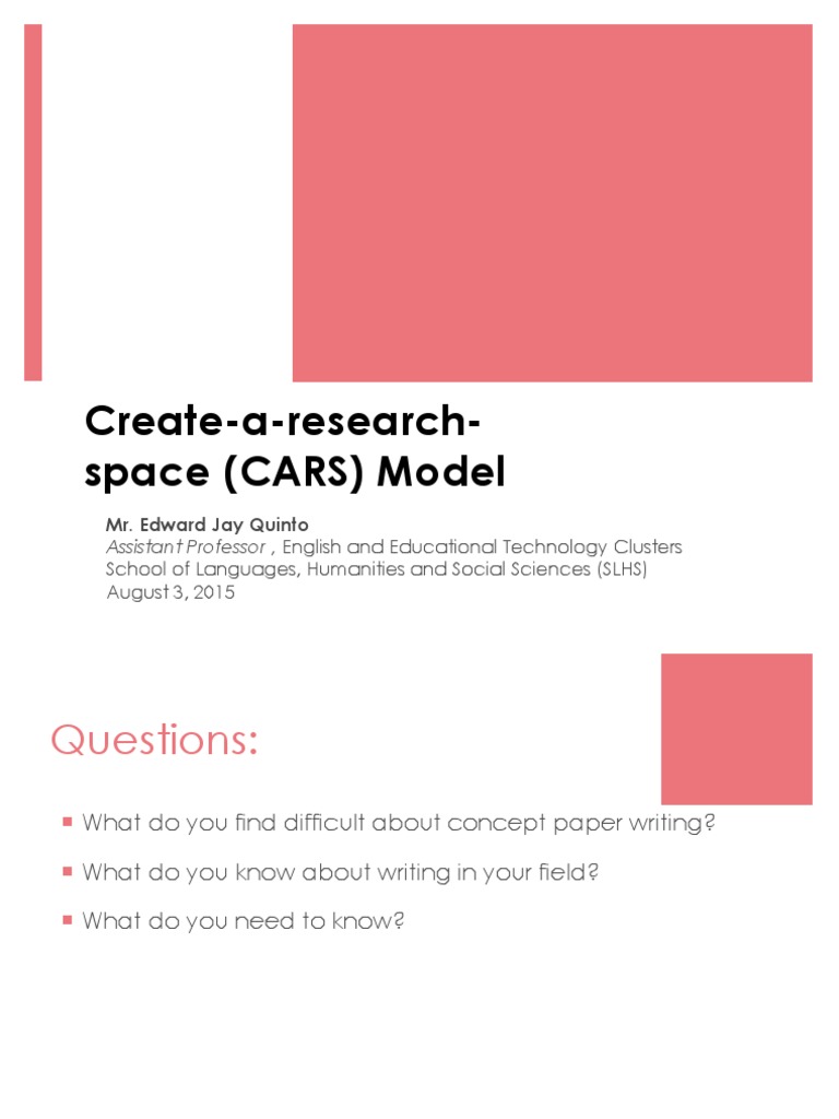 CARS Model of Introduction Writing | PDF | Graduate School | Academic ...