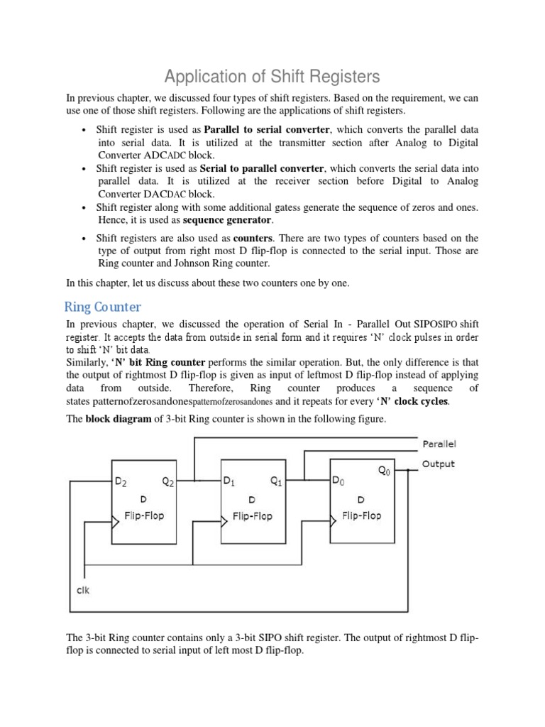 Application of Shift Registers | PDF | Telecommunications Engineering ...