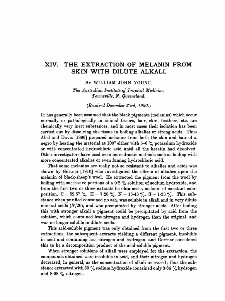 How To Extract Melanin From Blacks PDF | PDF | Precipitation (Chemistry ...