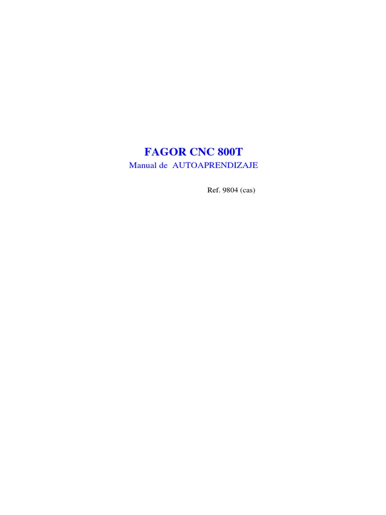 Fagor 800t PDF | PDF | Control numerico | Velocidad