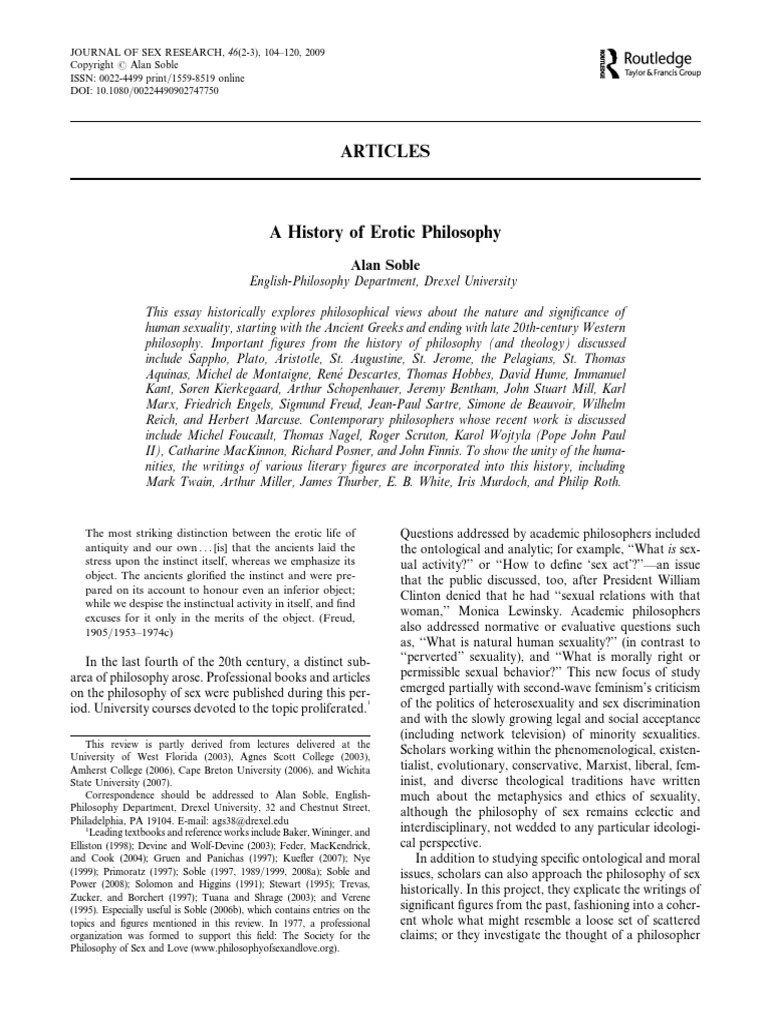 Soble Alan A History of Erotic Philosophy PDF | PDF | Augustine Of ...