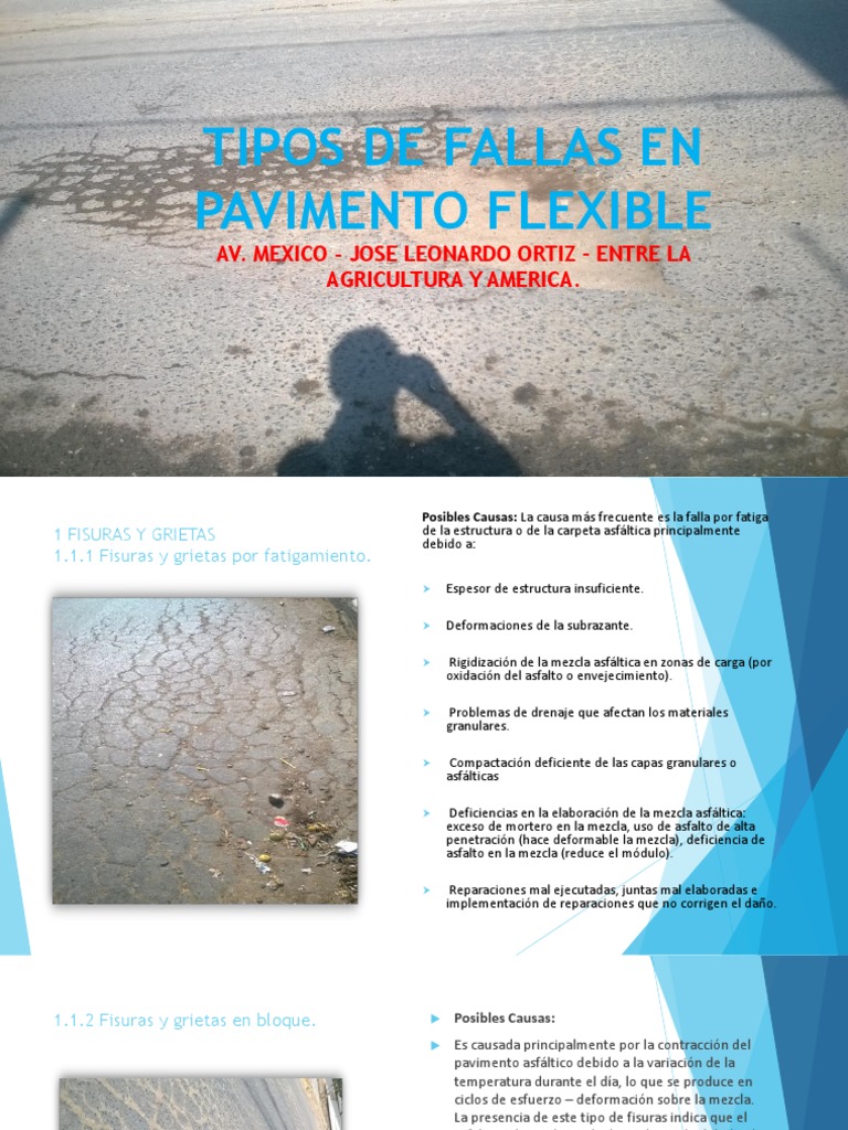 Tipos De Fallas En Pavimento Flexible Pdf Fatiga Material Agua