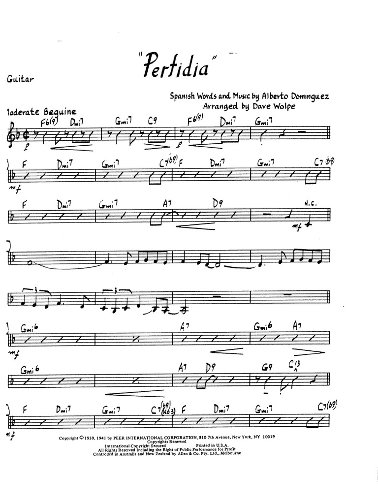 Perfidia Version Guitarra PDF | PDF