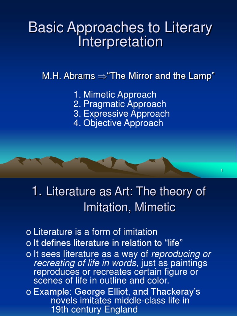 Basic Approaches To Literary Interpretation | PDF | Epistemology | Psychological Concepts